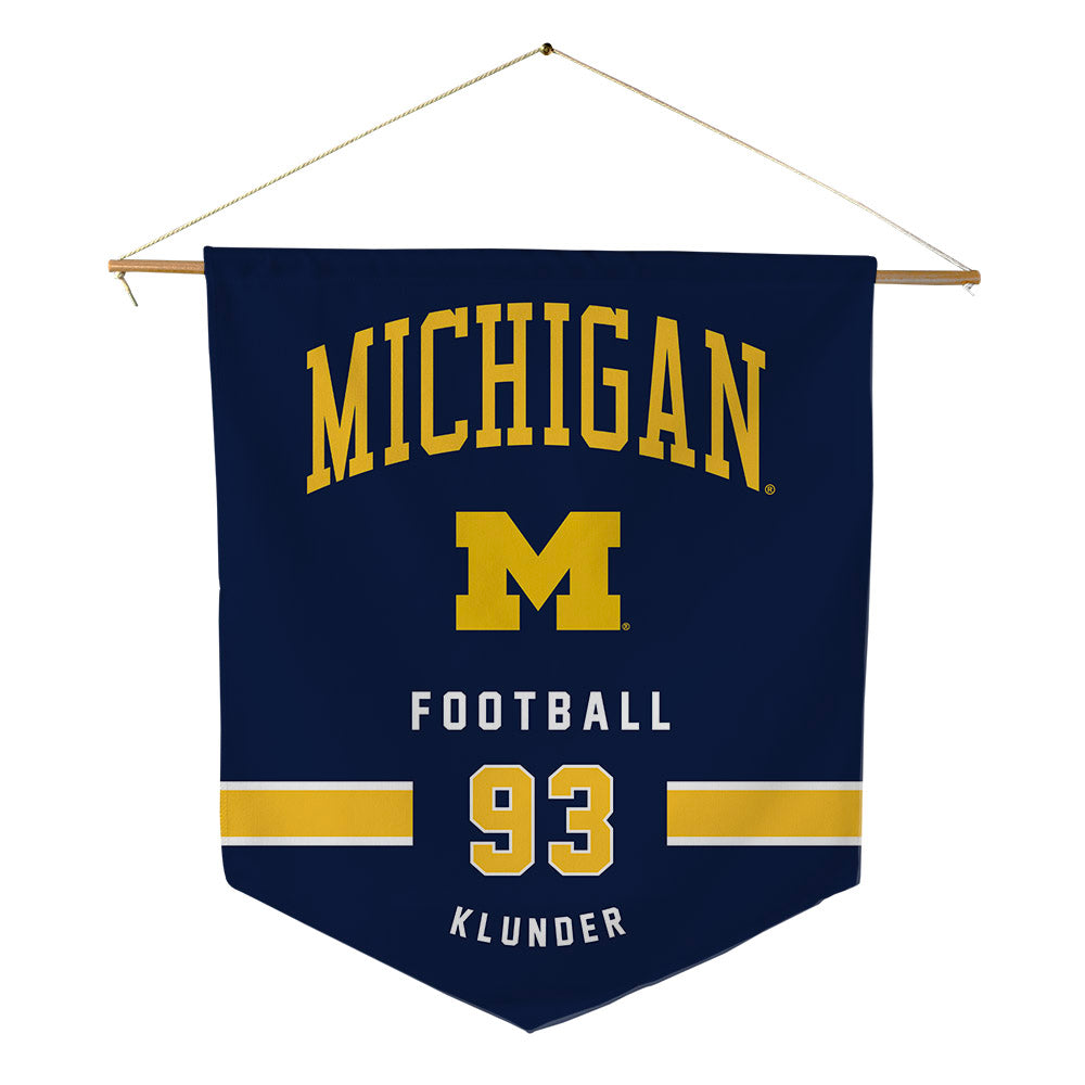 Michigan - NCAA Football : Joey Klunder - Pennant - 18" x 21" – Athlete's Thread