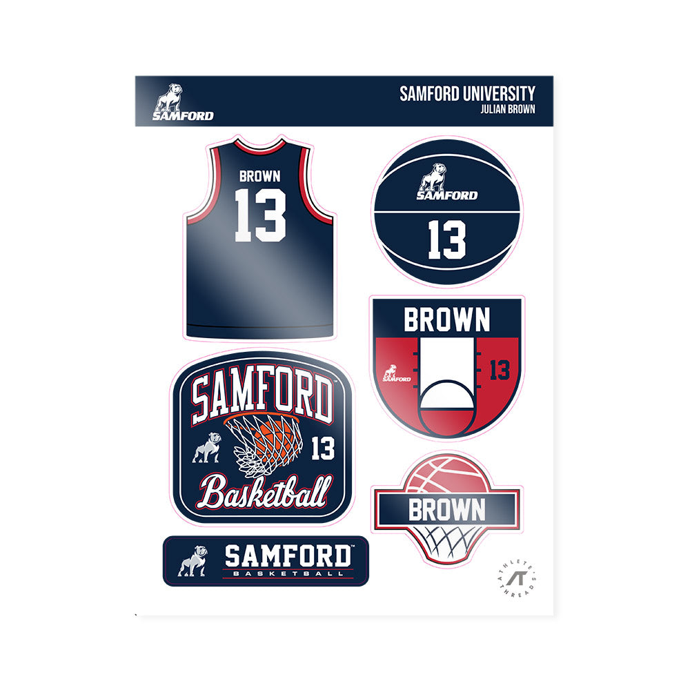Samford - NCAA Men's Basketball : Julian Brown - Sticker Sheet ...