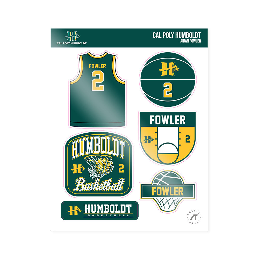 Humboldt State - NCAA Men's Basketball : Aidan Fowler - Sticker Sheet ...