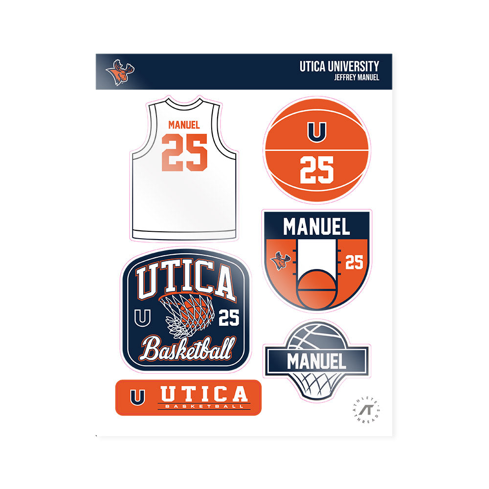 Utica - NCAA Men's Basketball : Jeffrey Manuel - Sticker Sheet ...