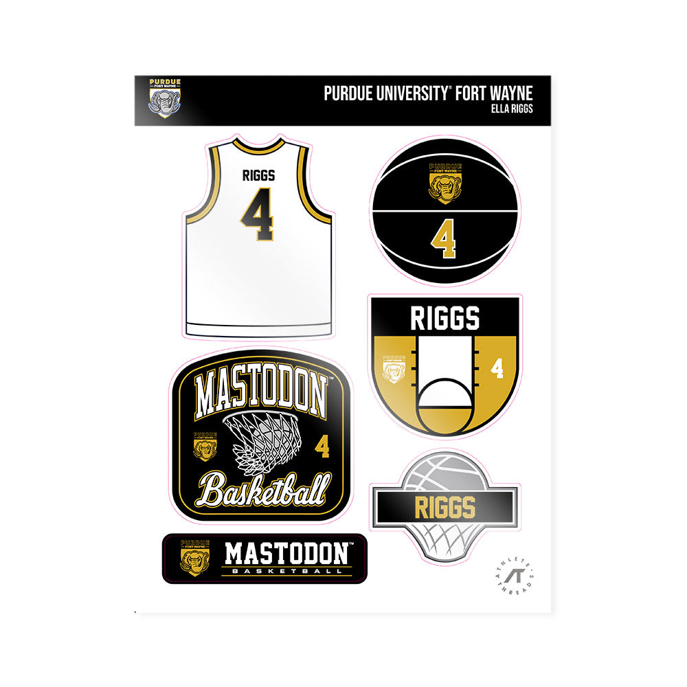 PFW - NCAA Women's Basketball : Ella Riggs - Sticker Sheet – Athlete's ...