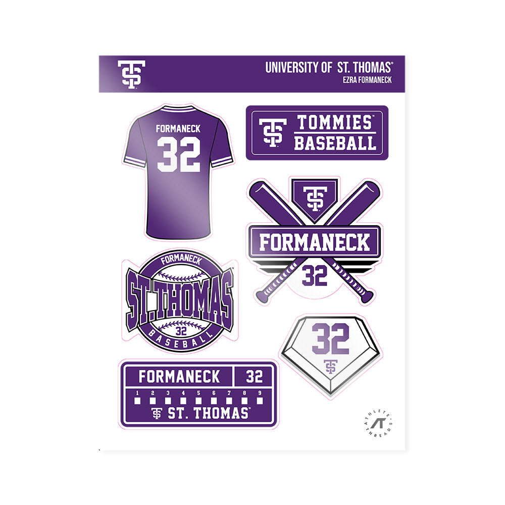 UST - NCAA Baseball : Ezra Formaneck - Sticker Sheet – Athlete's Thread